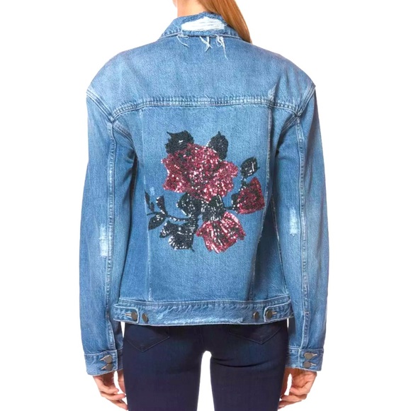 PAIGE | Jackets & Coats | Paige Josephine Sequin Embellished Denim Jkt M | Poshmark